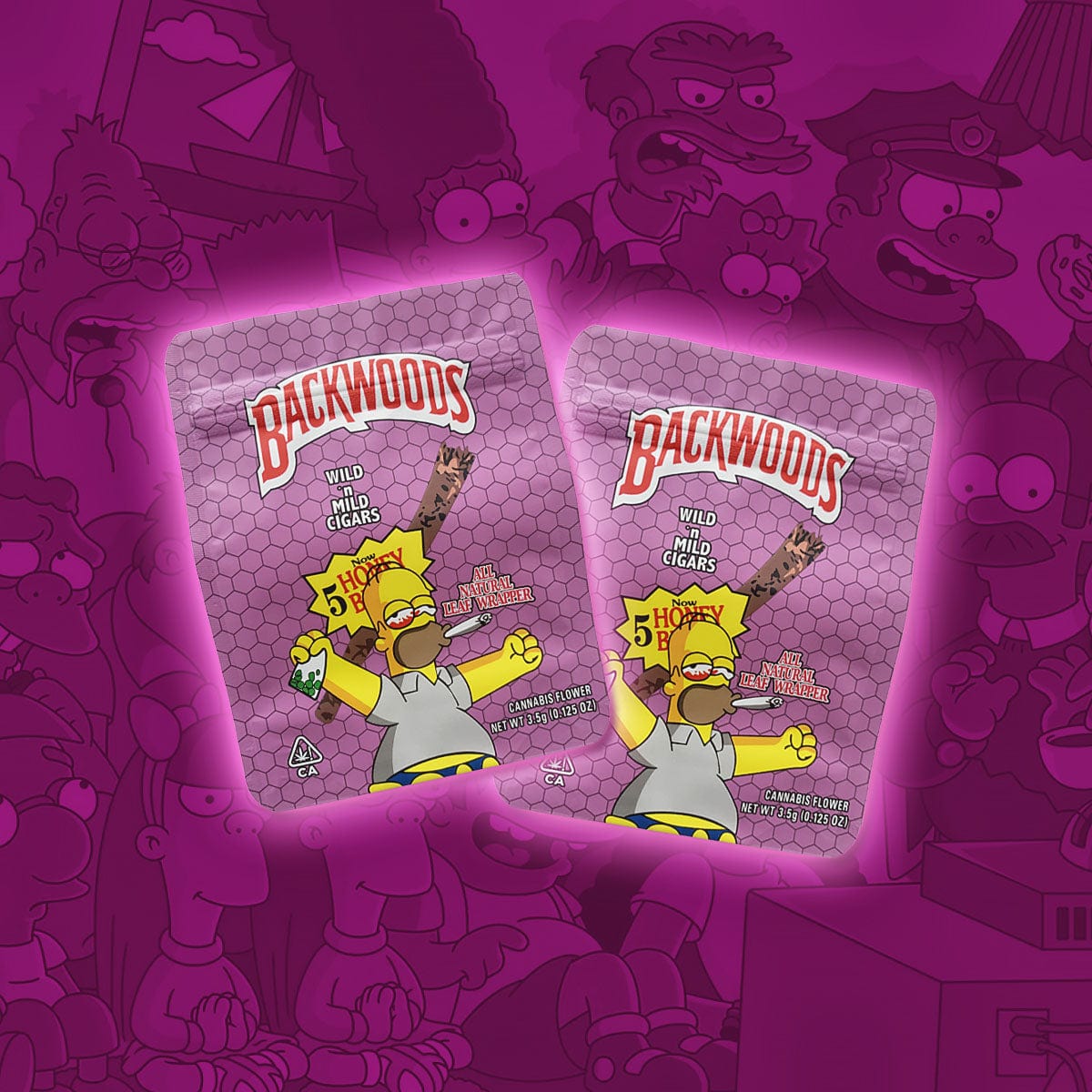 Pochon Homer Simpson "BACKWOODS" | Acheter Pocheton Rapide | 420 ...